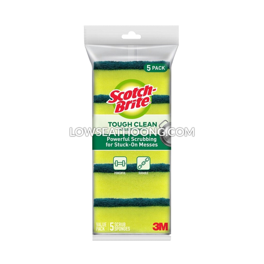 Scotch-Brite Scouring Pad Sponge - 5pcs/pkt - Low Seat Hoong Sdn Bhd