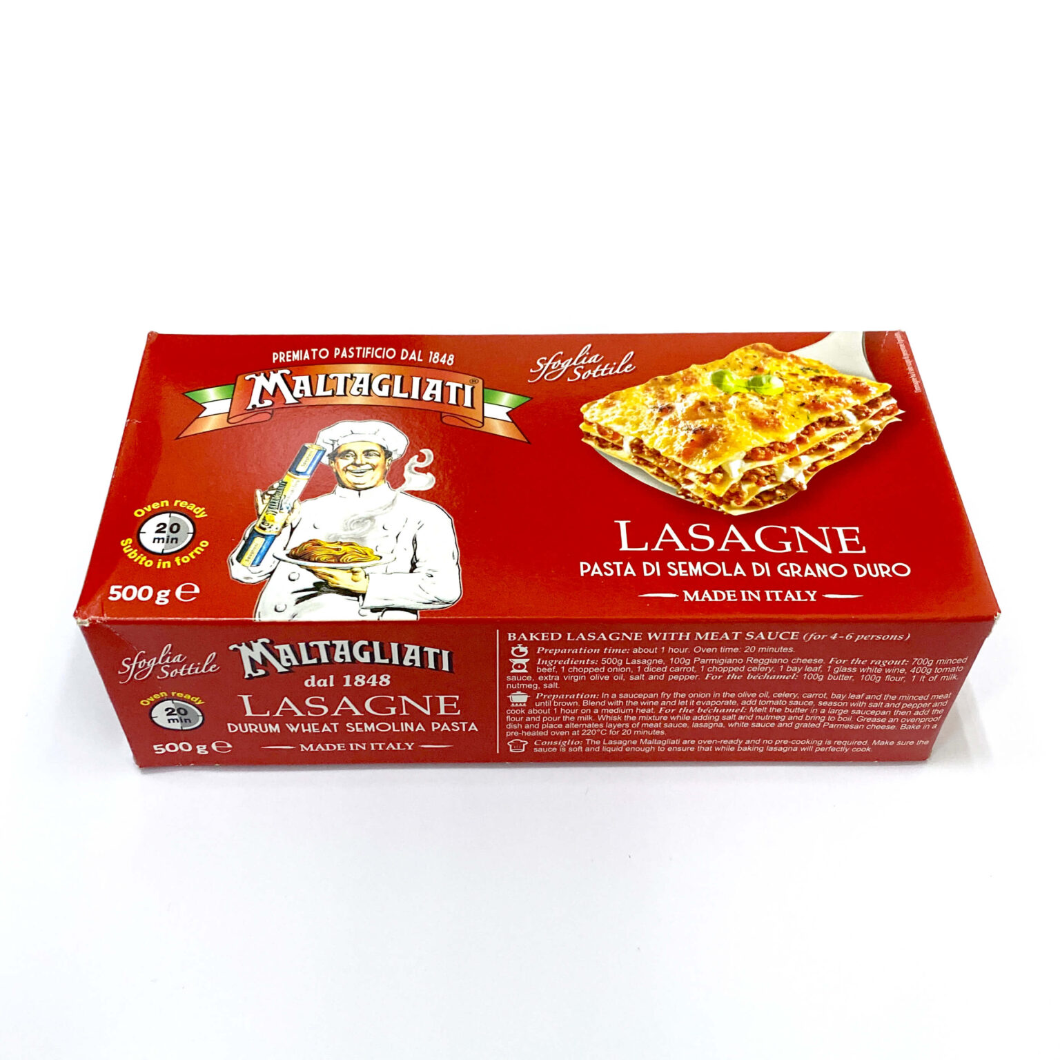 MALTAGLIATI Instant Lasagna - 500g/pkt - Low Seat Hoong Sdn Bhd