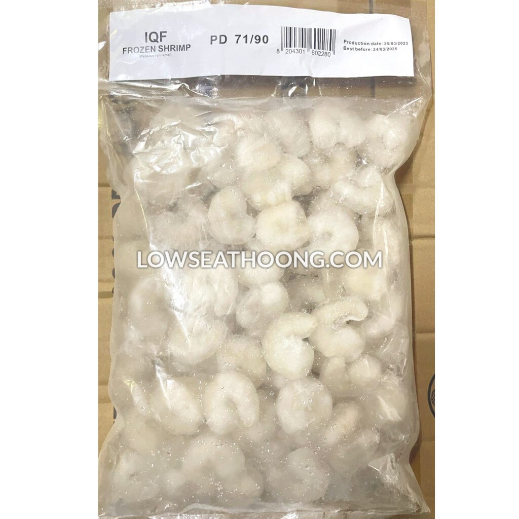 IQF Frozen Shrimp Without Tail (PD 71/90) ±1kg/pkt - Low Seat Hoong Sdn Bhd